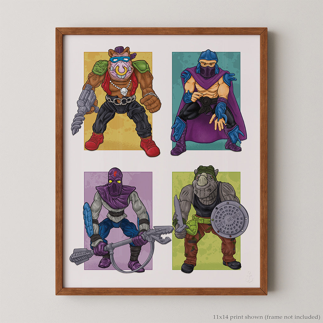 Teenage Mutant Ninja Turtles Villians Poster – Set Adrift Art